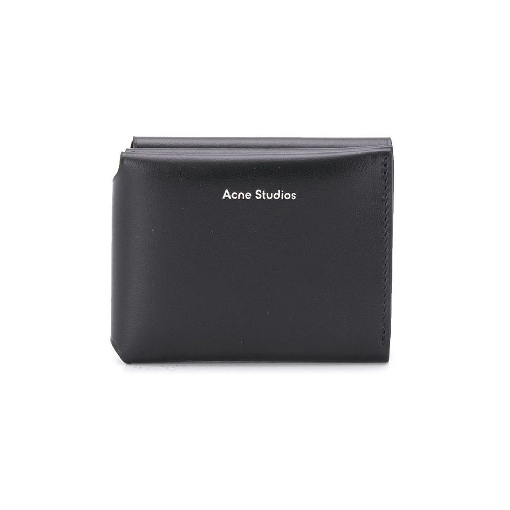 Acne Studios Logo 3-Fold Card Holder Black CG0097 900 43597097 – trenbe