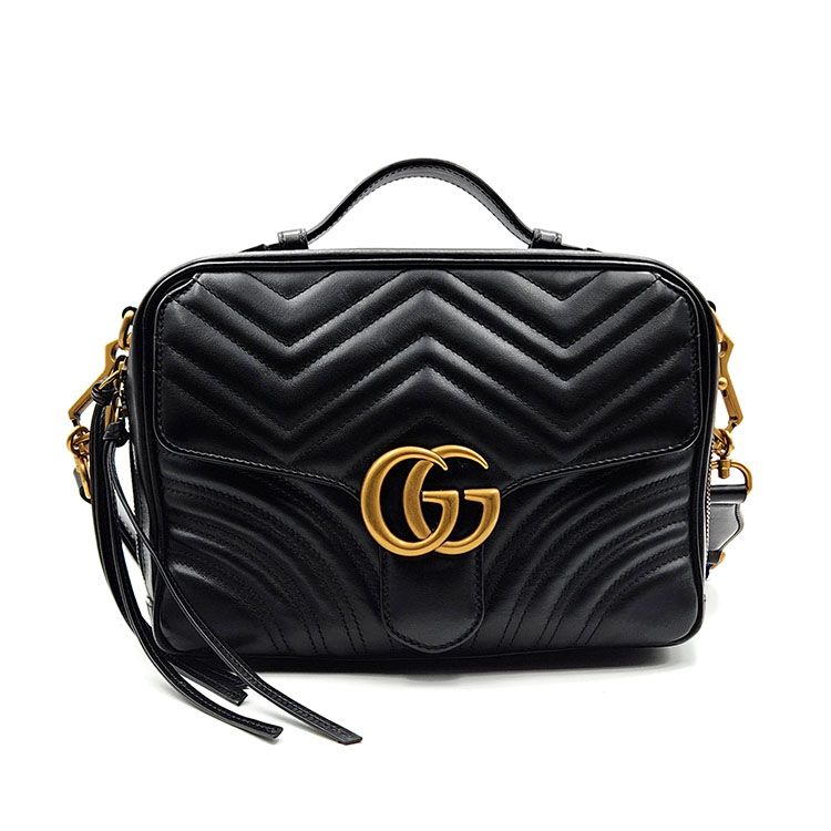 Gucci GG Marmont Matelassé Top Handle Shoulder Bag 498100 58756736 – trenbe