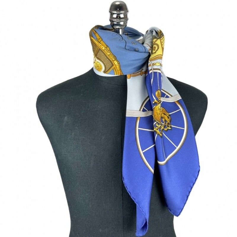 Hermes Springs Blue Silk Scarf 90 64611810 – trenbe