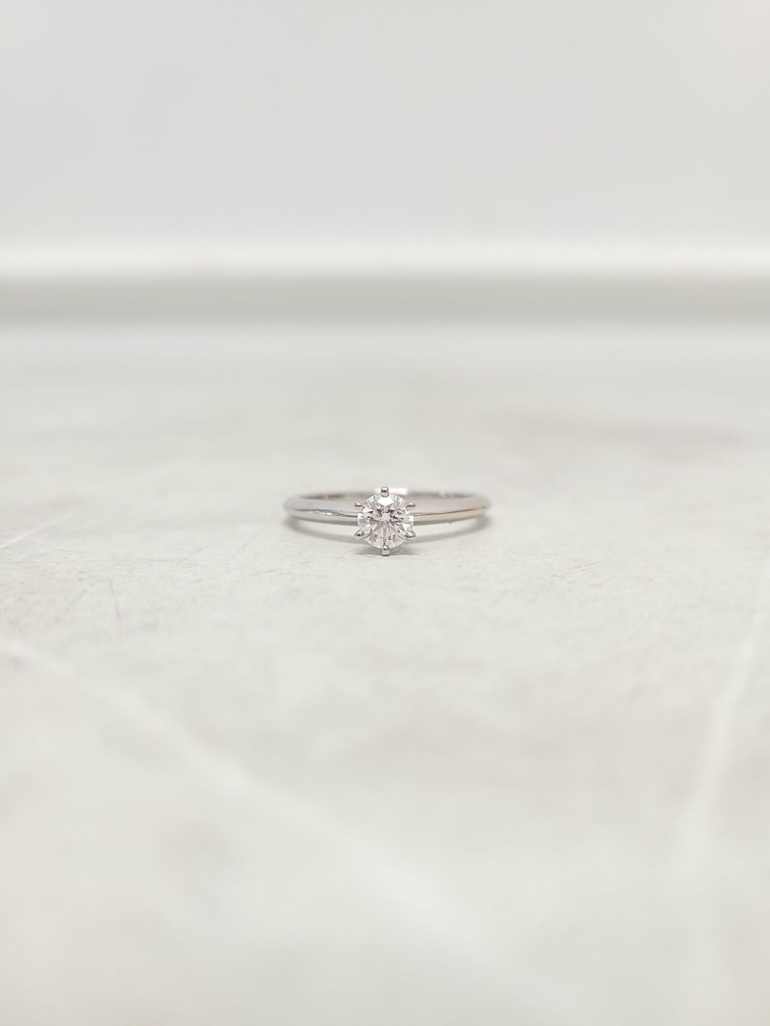 Tiffany & Co Platinum Tiffany Setting 0.4ct Diamond Ring 10 128845084 ...