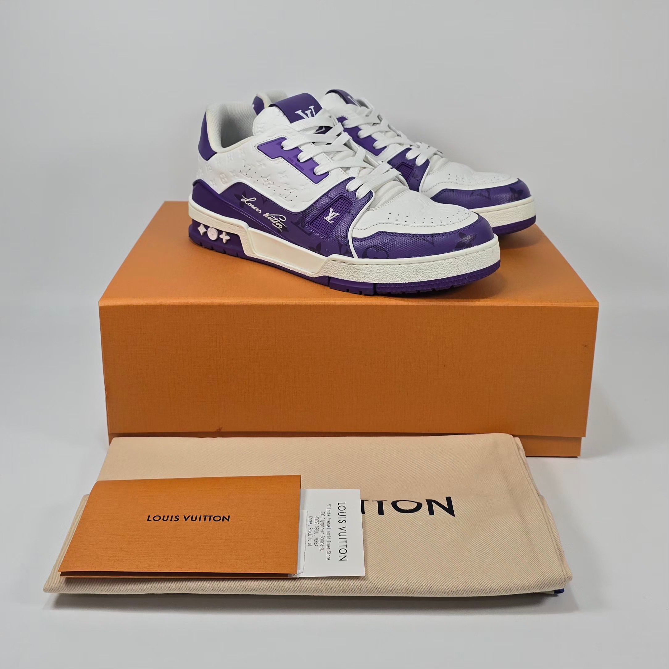 Louis Vuitton LV Purple Monogram Trainer Sneakers (240) 150747553 – trenbe
