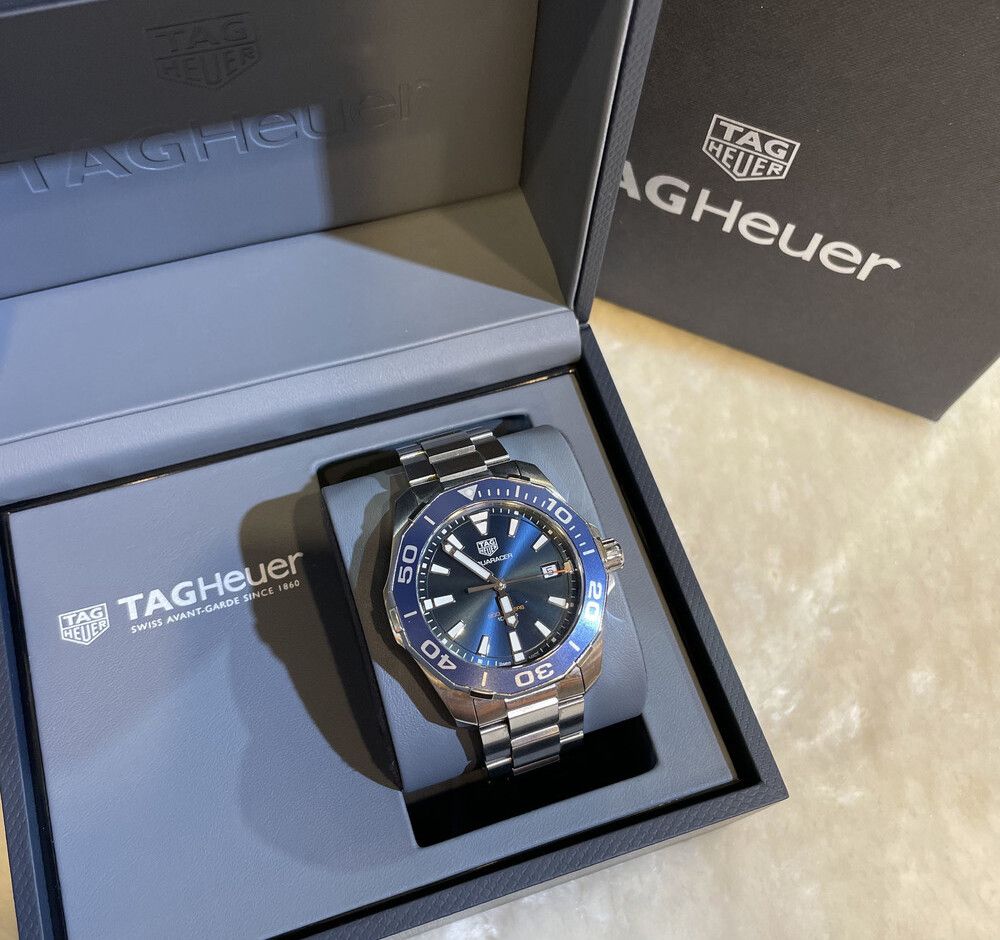 Tag Heuer Aqua Racer Quartz Steel Watch Blue 41mm 148577021 – trenbe